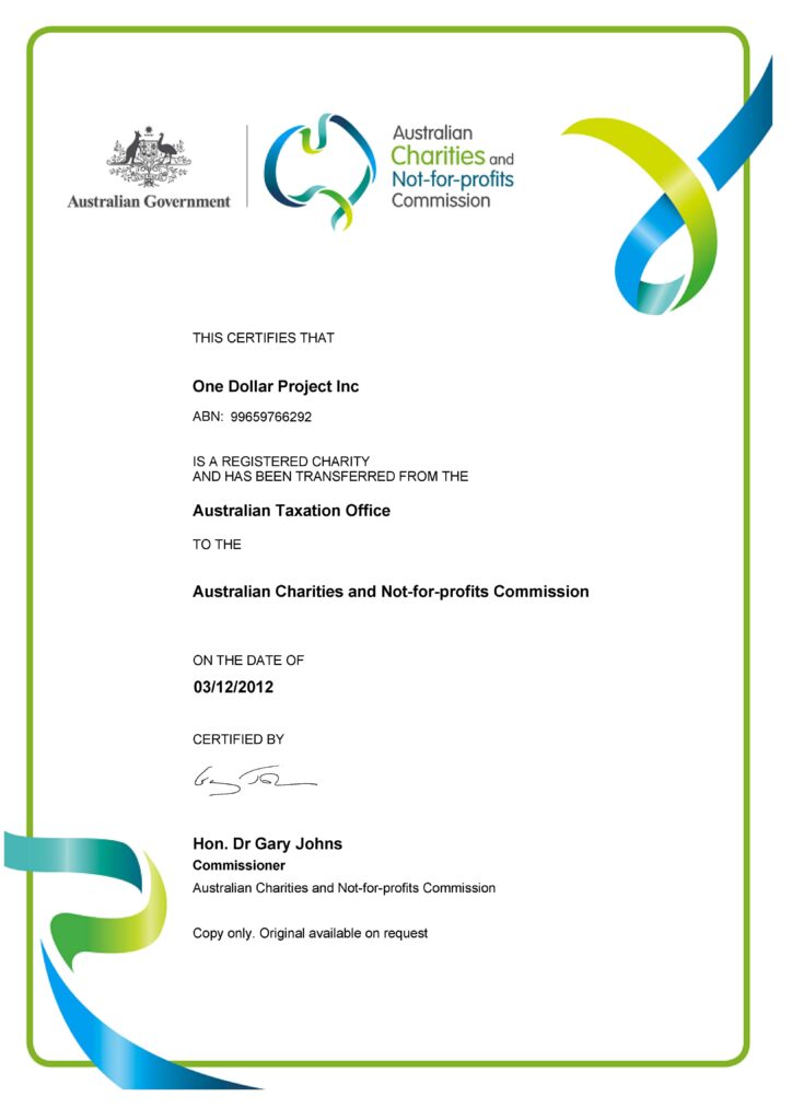 About Us | One Dollar Project Inc